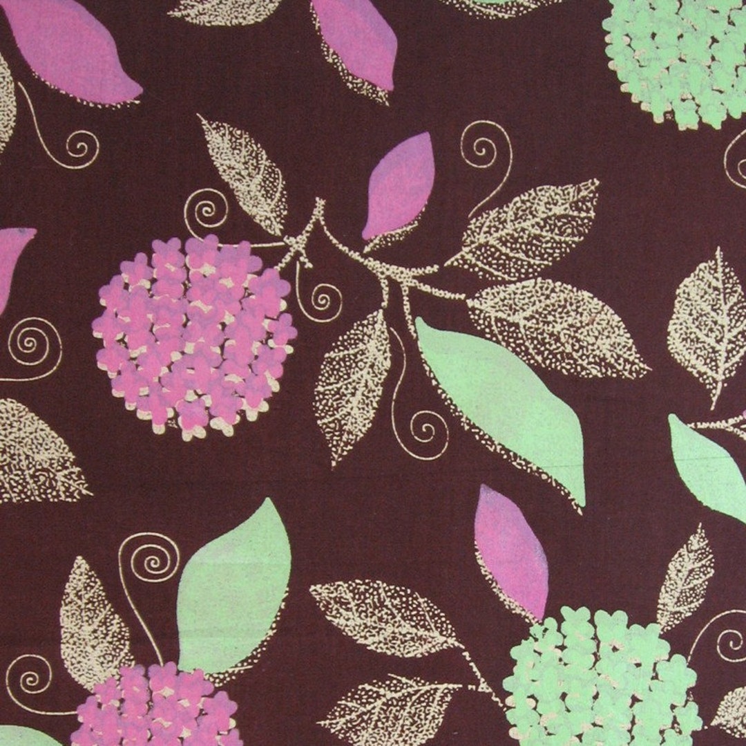Pink Hydrangea Flower Print Cotton Fabric 46 Wide - Etsy