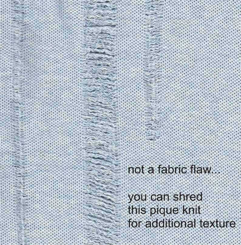 Light Blue Heather Knit Pique Fabric 1 Meter Cotton Blend - Etsy