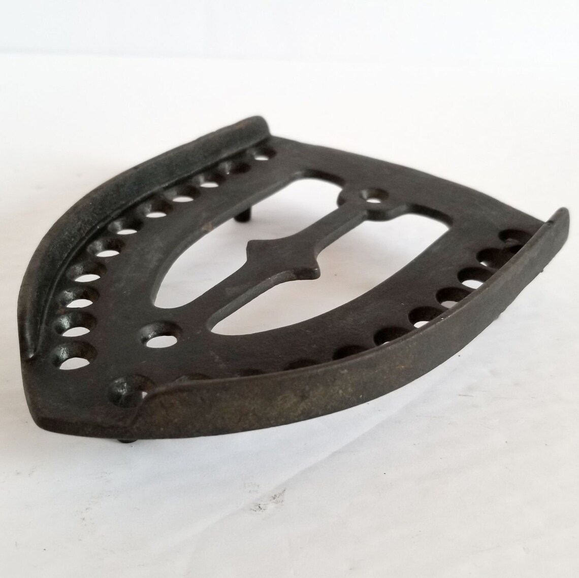 Set of 3 Black Cast Iron Trivets Vintage Flat Iron Trivets | Etsy