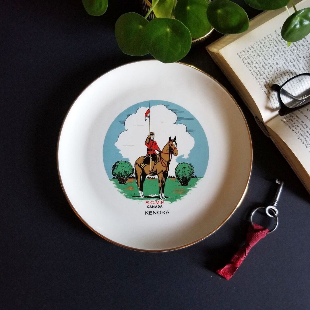 RCMP Souvenir China Plate Vintage Royal Canadian Mounted Police Horse ...