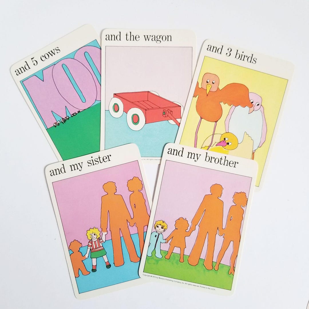 Set of 5 Vintage Moma Art Cards - Colorful Sister Brother Animal Pop ...