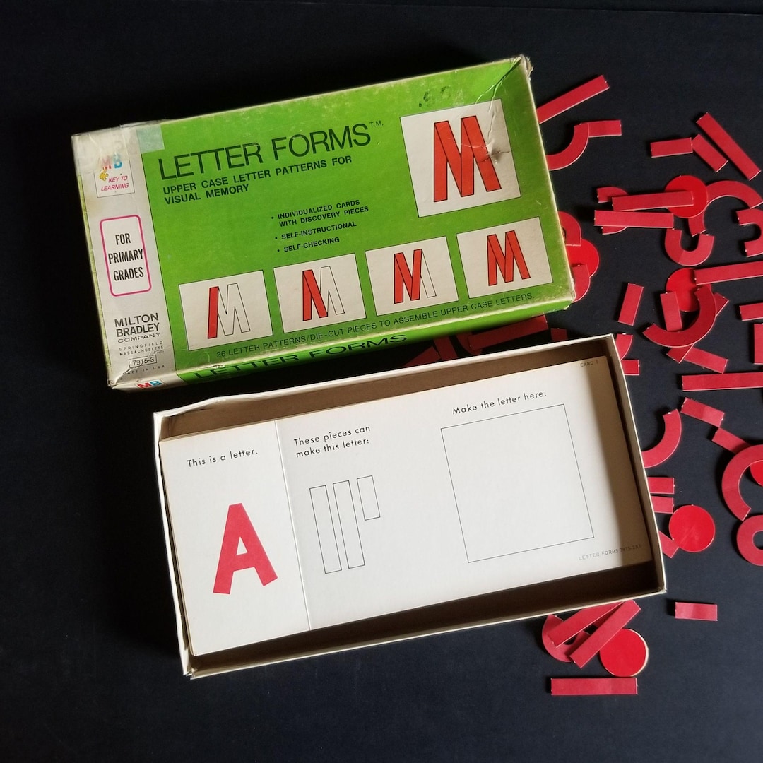 Letter Forms - Vintage Boxed Set of A to Z Upper Case Letter Cards ...