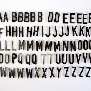 A to Z Black Plastic Letters - Vintage Boxed Set of Tack Back Letters ...