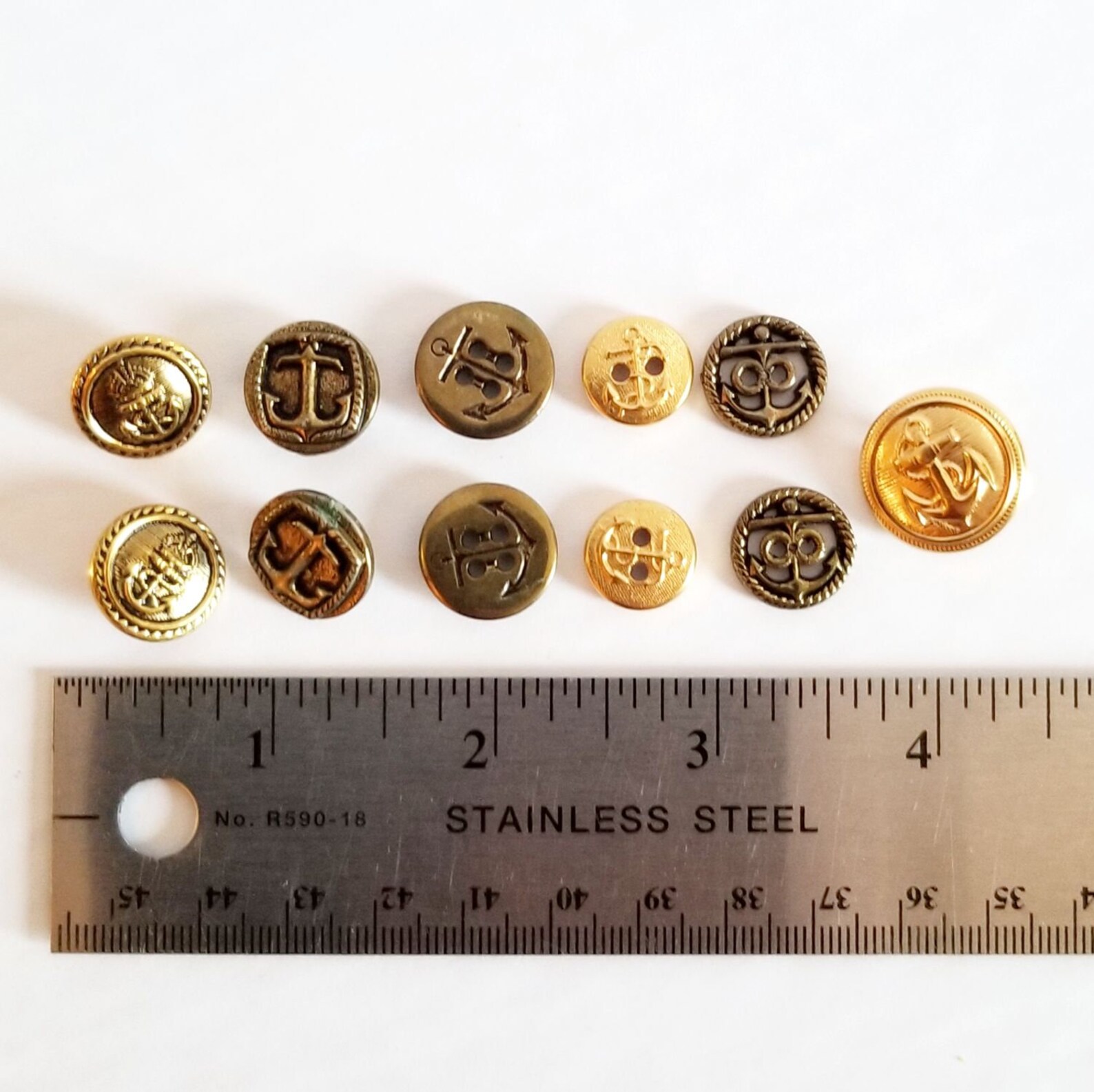 Gold Nautical Buttons Mixed Lot of 11 Vintage 13 to 19 Mm - Etsy