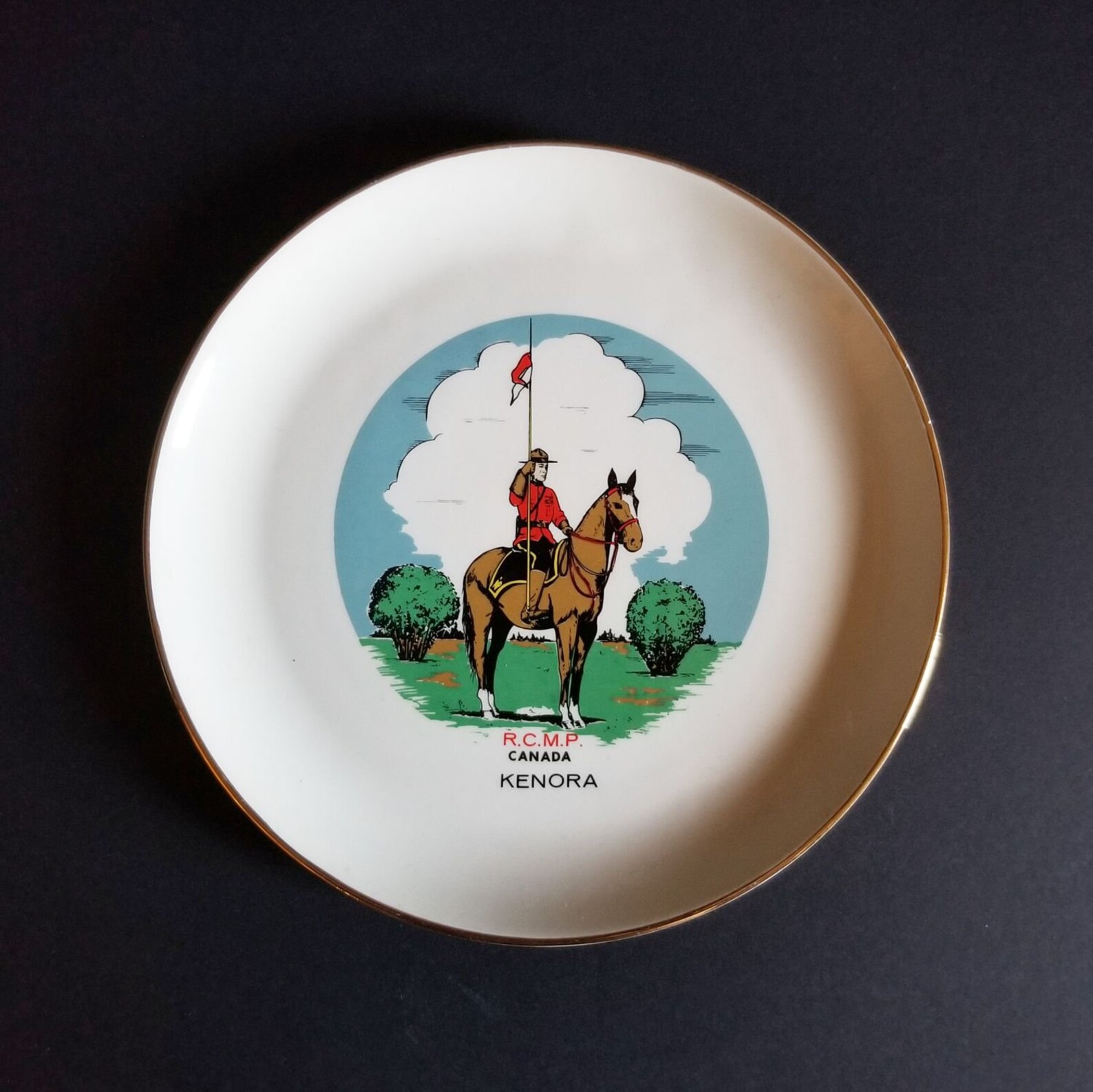 RCMP Souvenir China Plate Vintage Royal Canadian Mounted | Etsy