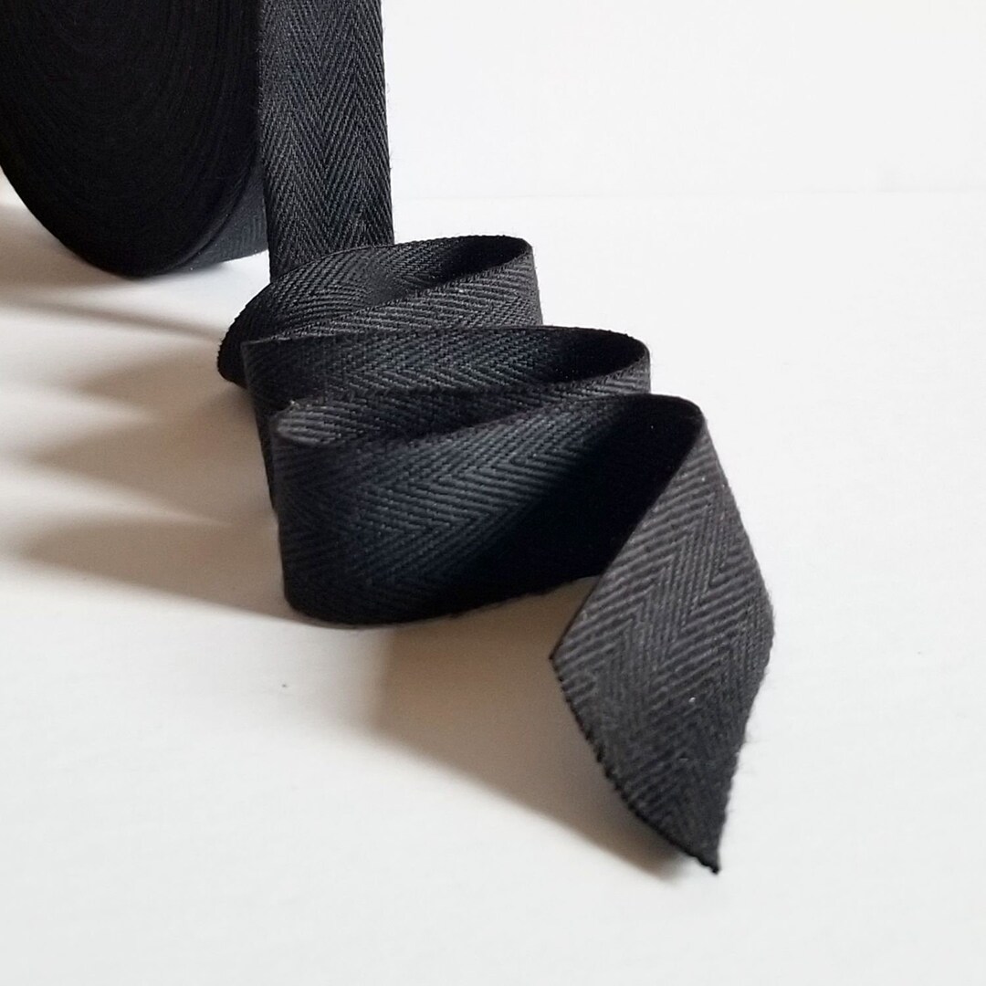 Black Cotton Twill Tape 44 Yard Roll X 1 Wide Cotton Ribbon Vintage ...
