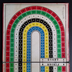 Steeplechase Game Board - Vintage Parker Brothers Horse Race Track Game ...