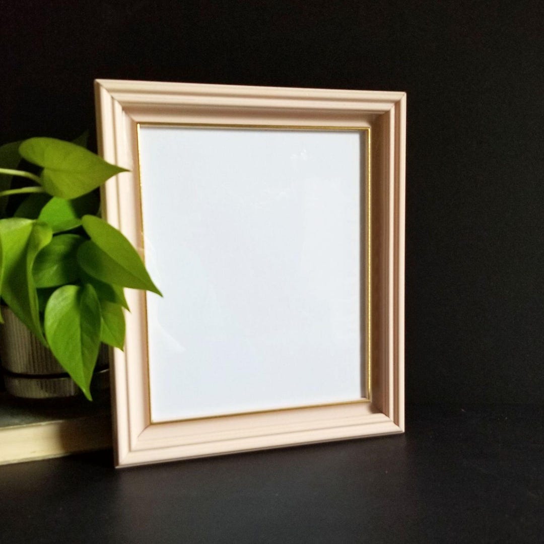 Pastel Pink Wood Shadow Box Frame - Vintage 8x10" DIY Framing Supplies ...