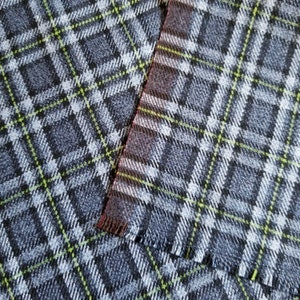Blue Check Fabric - 1.1 Yards X 59"w Plaid Twill Weave Fabric Remnant ...