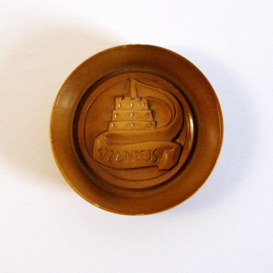 Carved Wood Lithuanian Souvenir of Gediminas Castle Tower Vintage ...