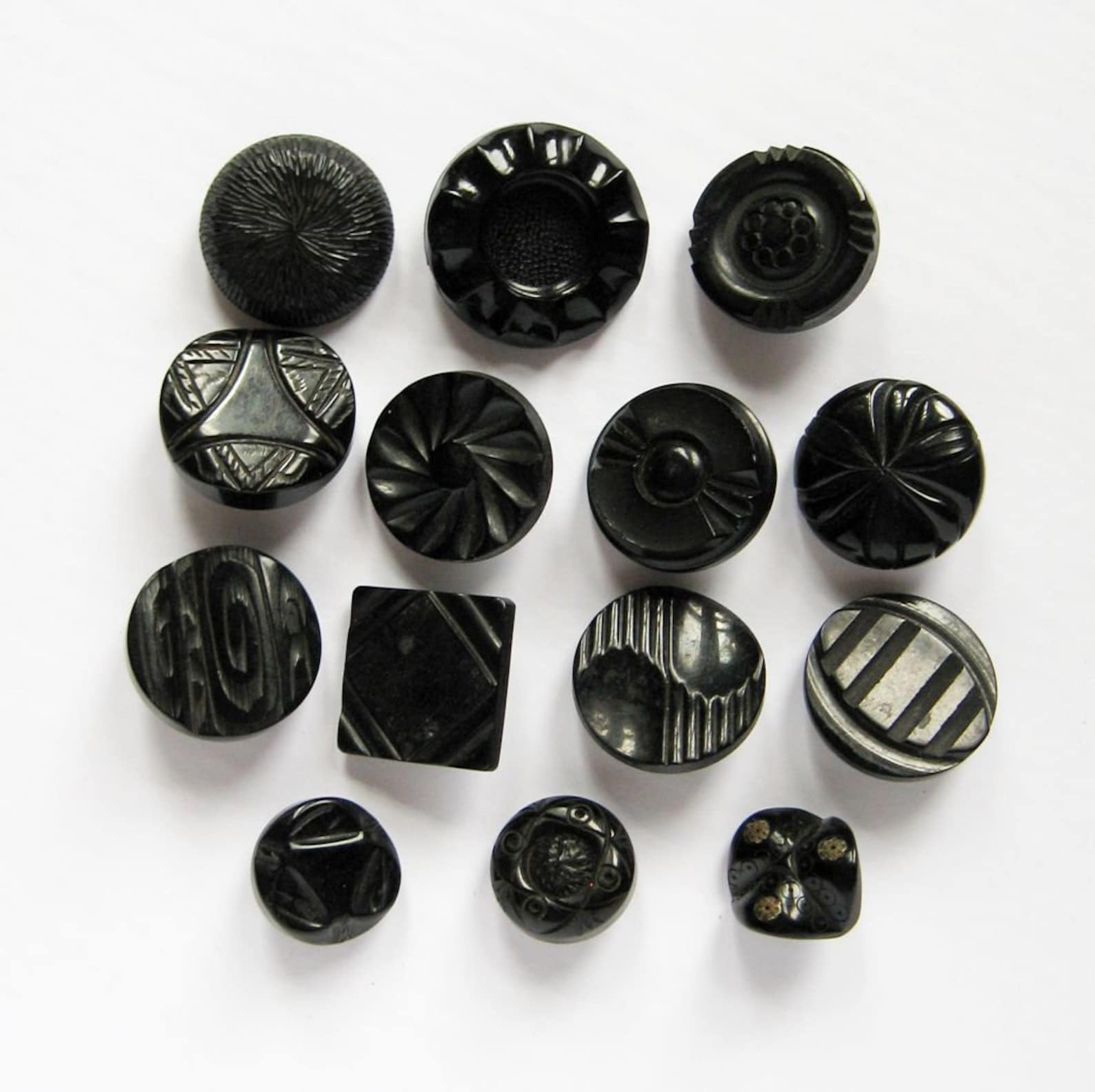 Lot of 14 Black Shank Buttons Large 28 to 40 Mm Vintage - Etsy