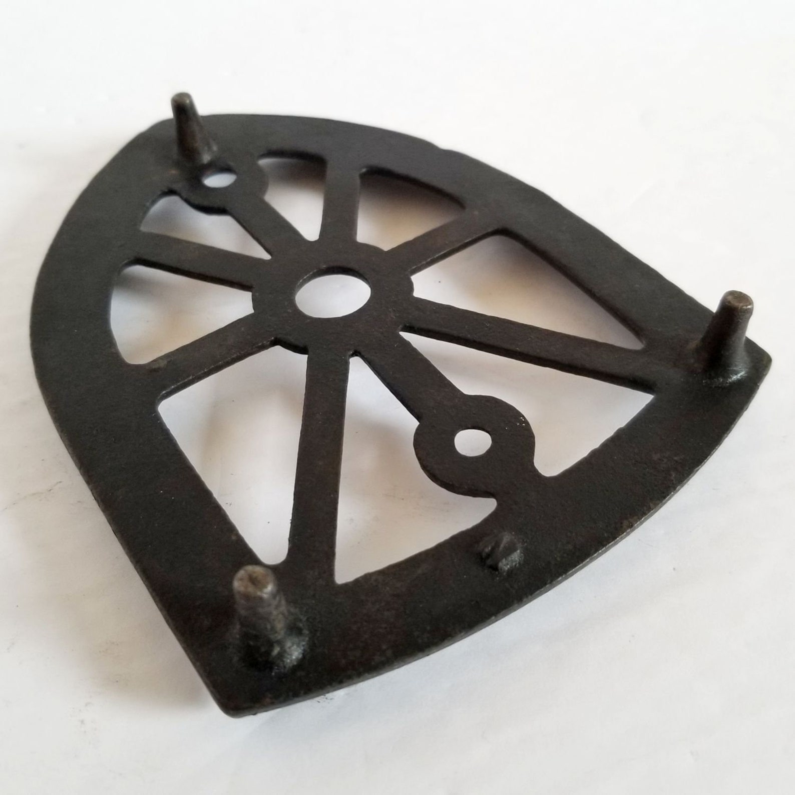 Set of 3 Black Cast Iron Trivets Vintage Flat Iron Trivets | Etsy