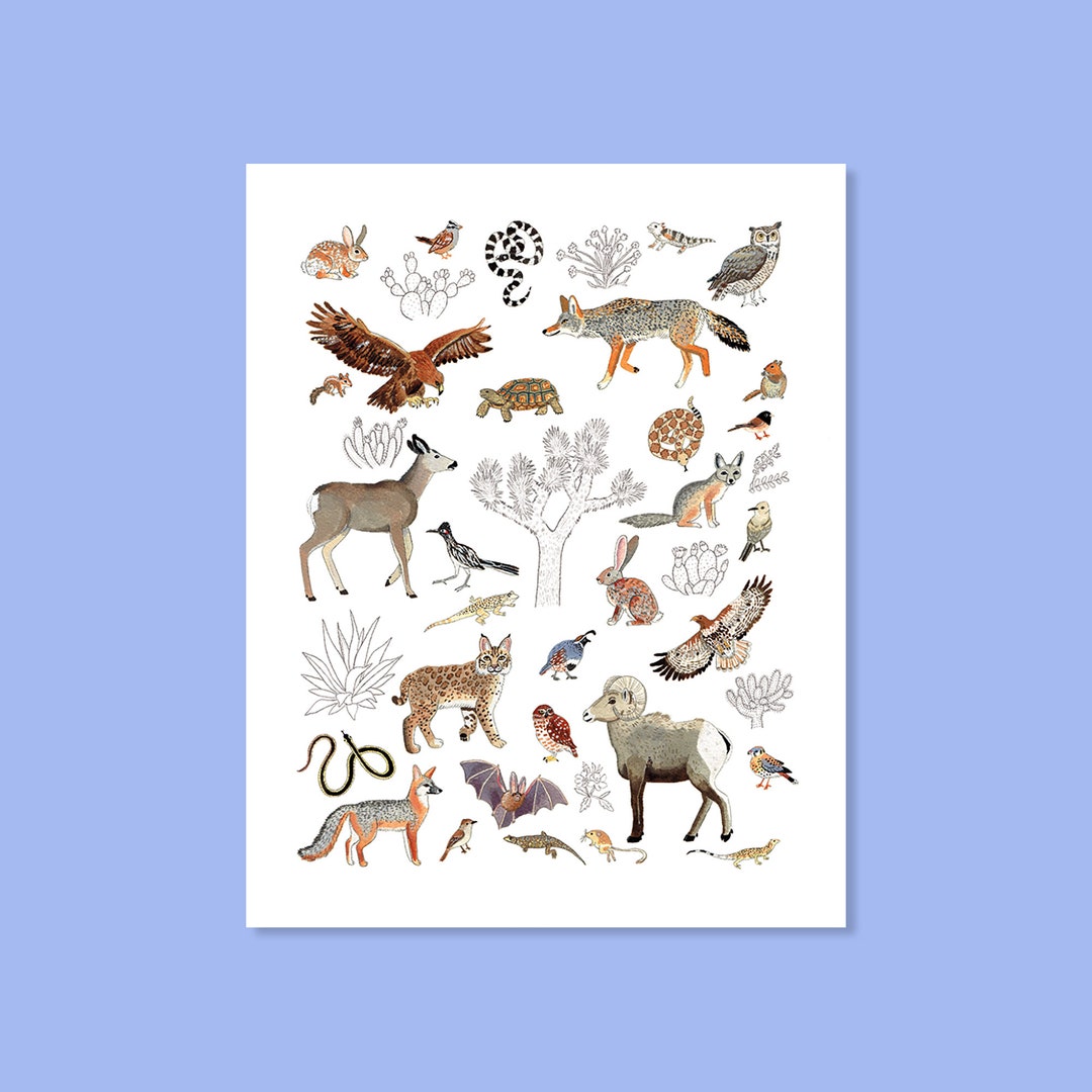 Joshua Tree Animalia Print - Etsy