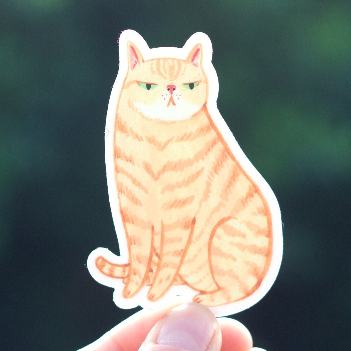Orange Cat Sticker - Etsy Norway