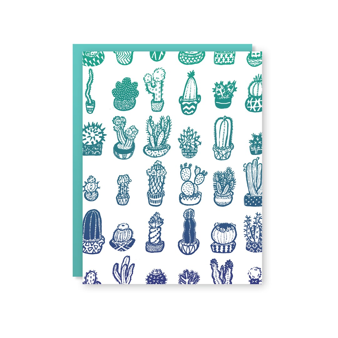 Cactus Garden Card - Etsy