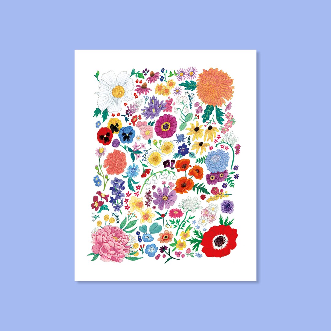 Flower Fields Print - Etsy