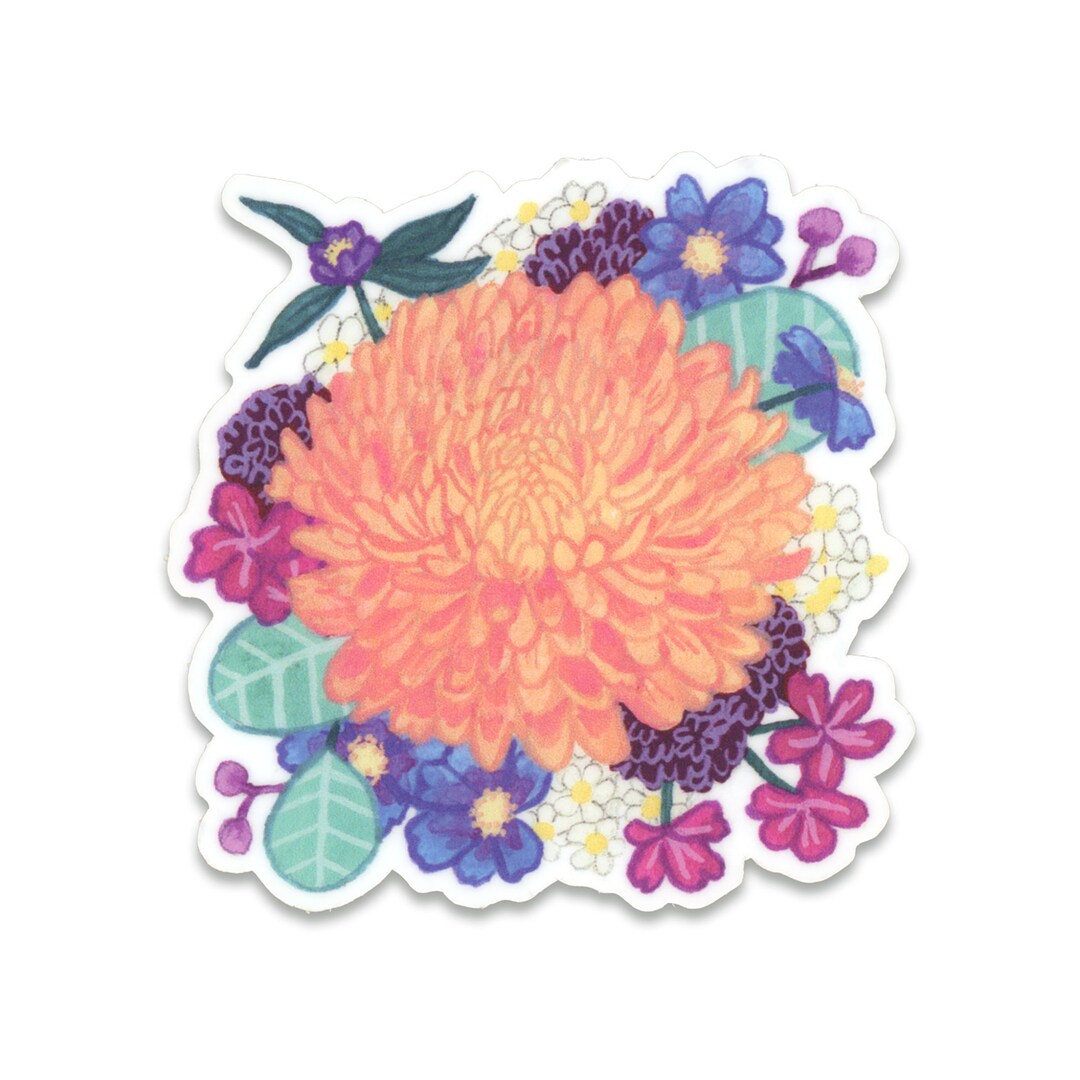 Chrysanthemum Sticker - Etsy