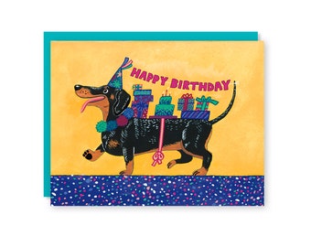 Weiner Dog Birthday Card 5x7 Greeting Card Dachshund Card Birthday ...