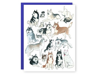 Husky Card | Etsy