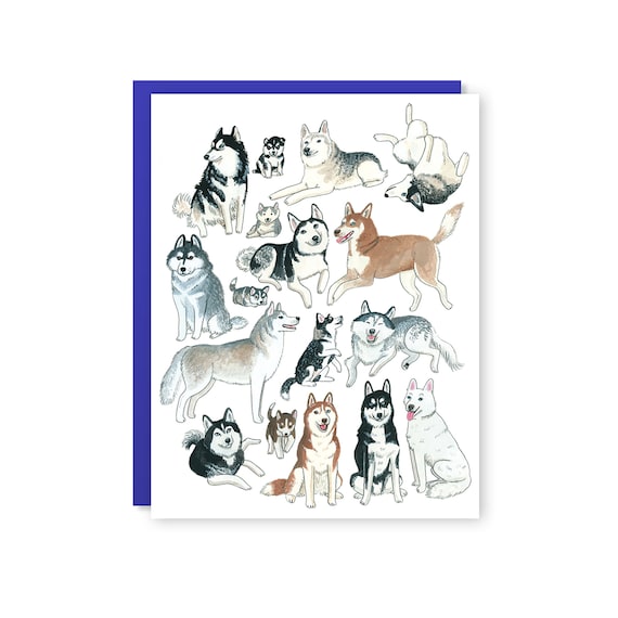 Husky Card | Etsy
