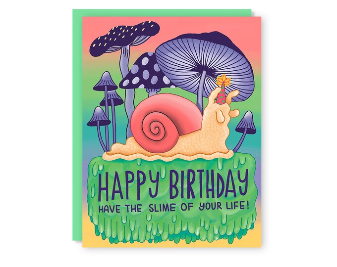 Birthday Snail Card - Etsy