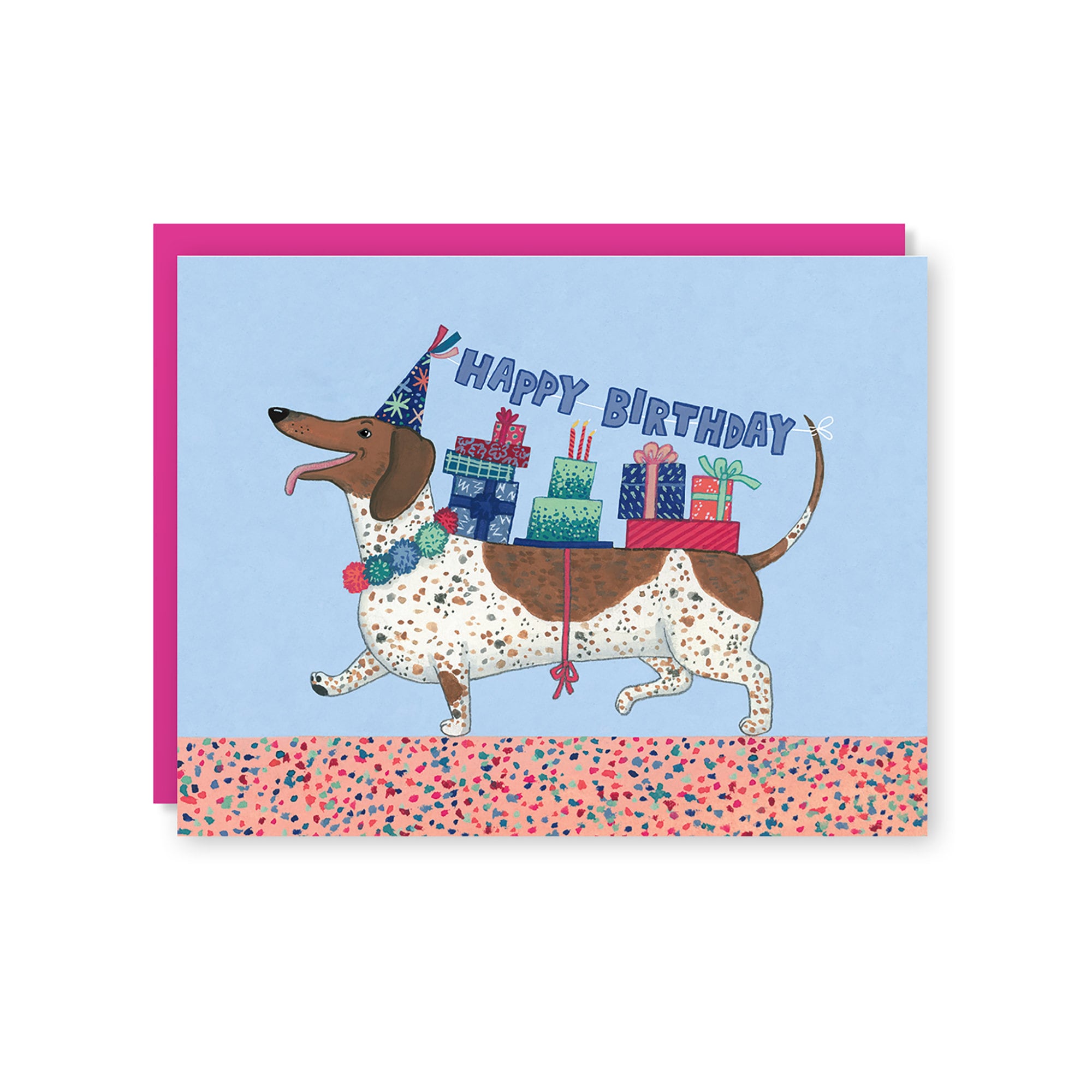 Wiener Dog Birthday Card Dachshund B-day Card Doxie Gift Hot Diggity ...