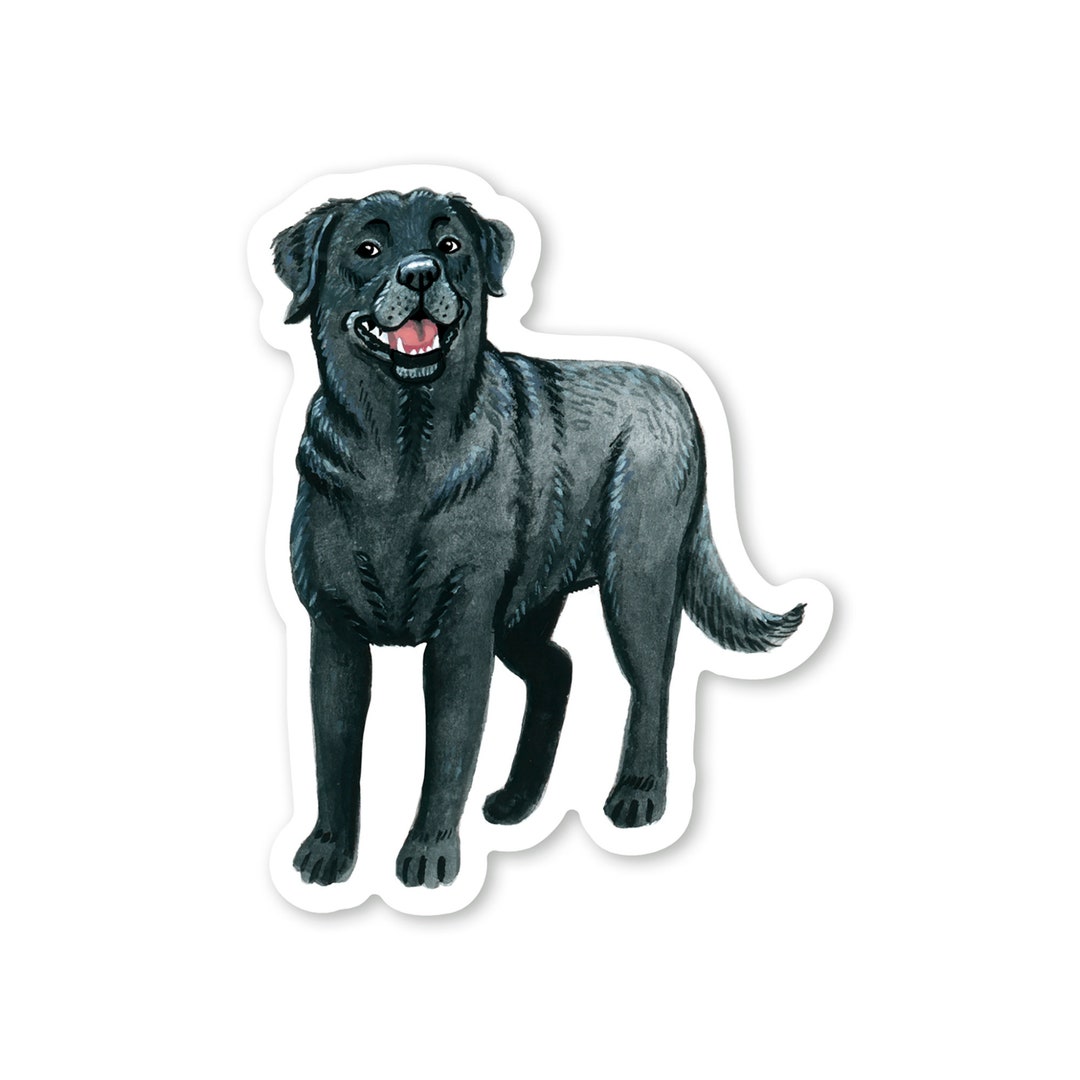 Black Labrador Sticker - Etsy