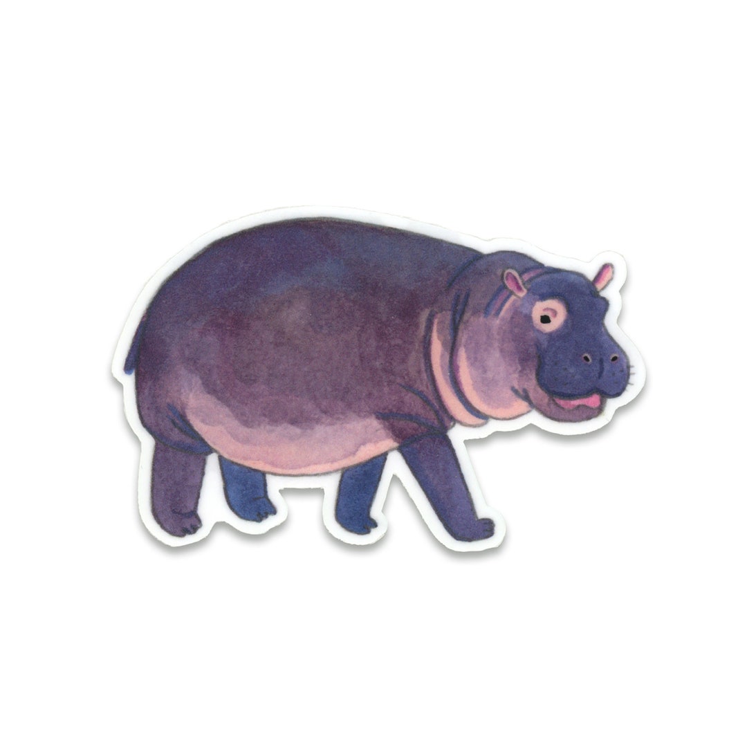 Hippo Sticker - Etsy