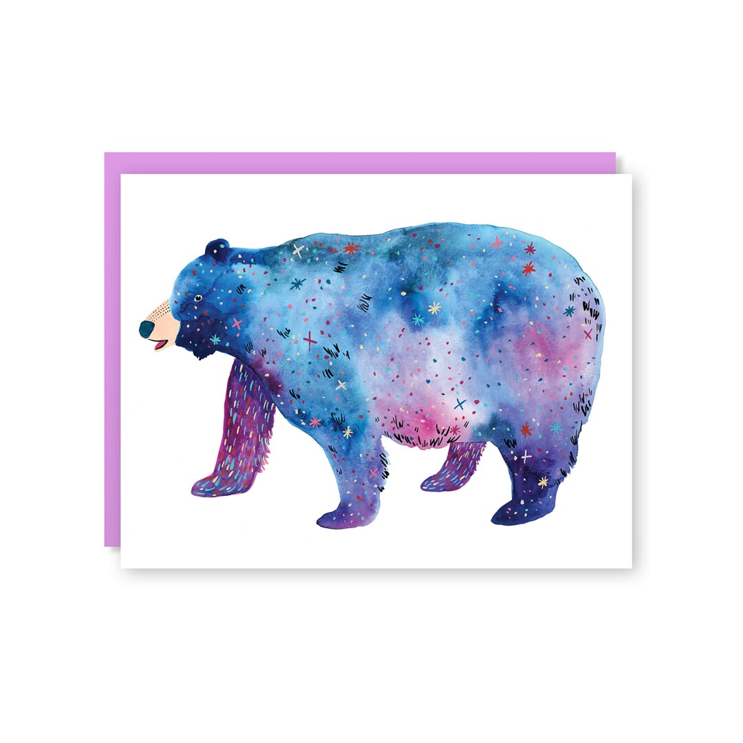 Space Bear Card - Etsy
