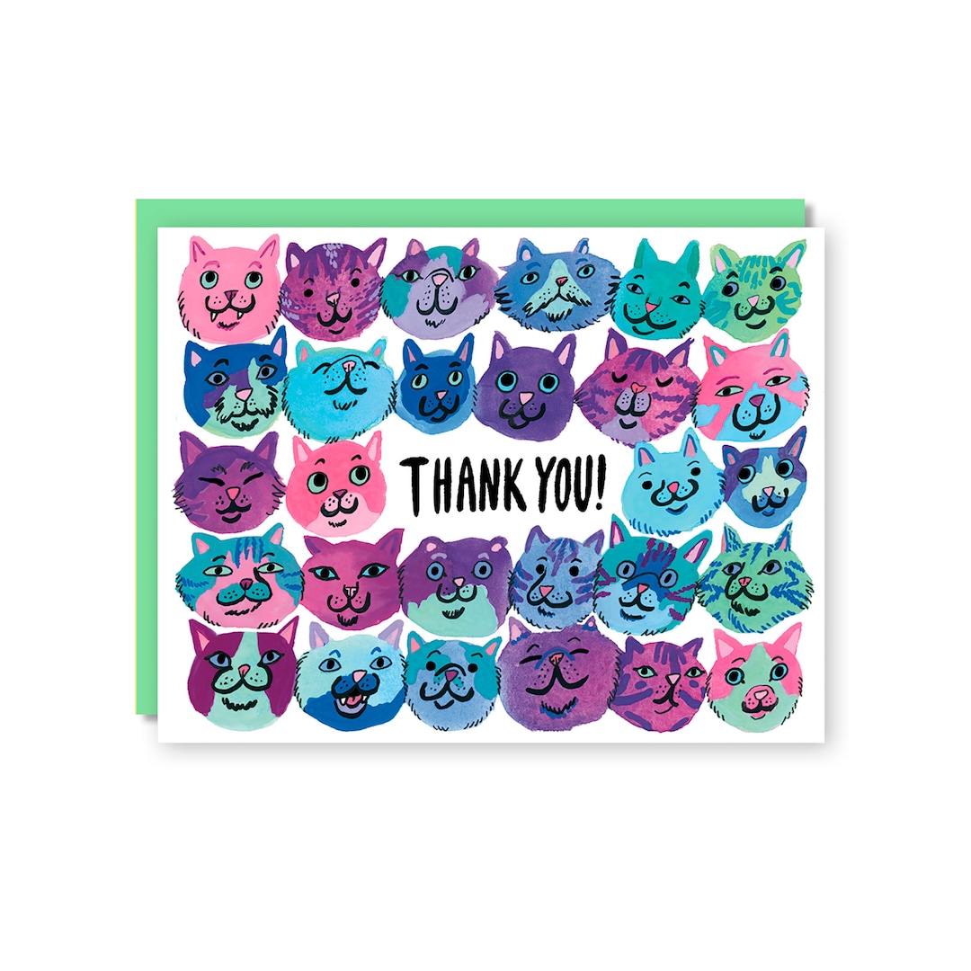 Thank You Cats Card - Etsy