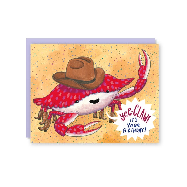 Crab Birthday Card - Etsy
