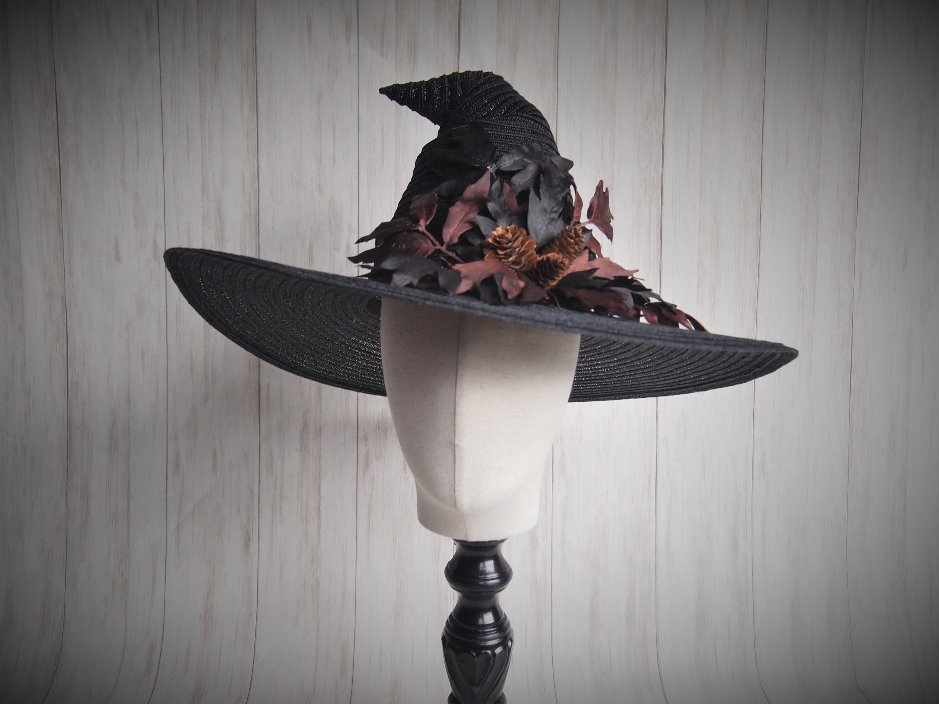 Black Straw Witch Hat
