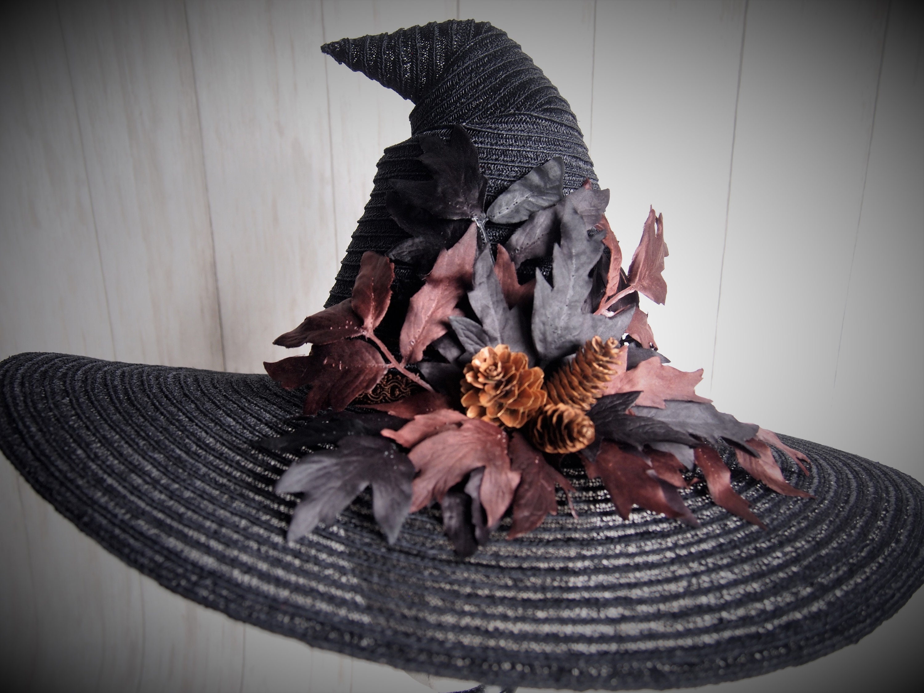 Black Straw Witch Hat