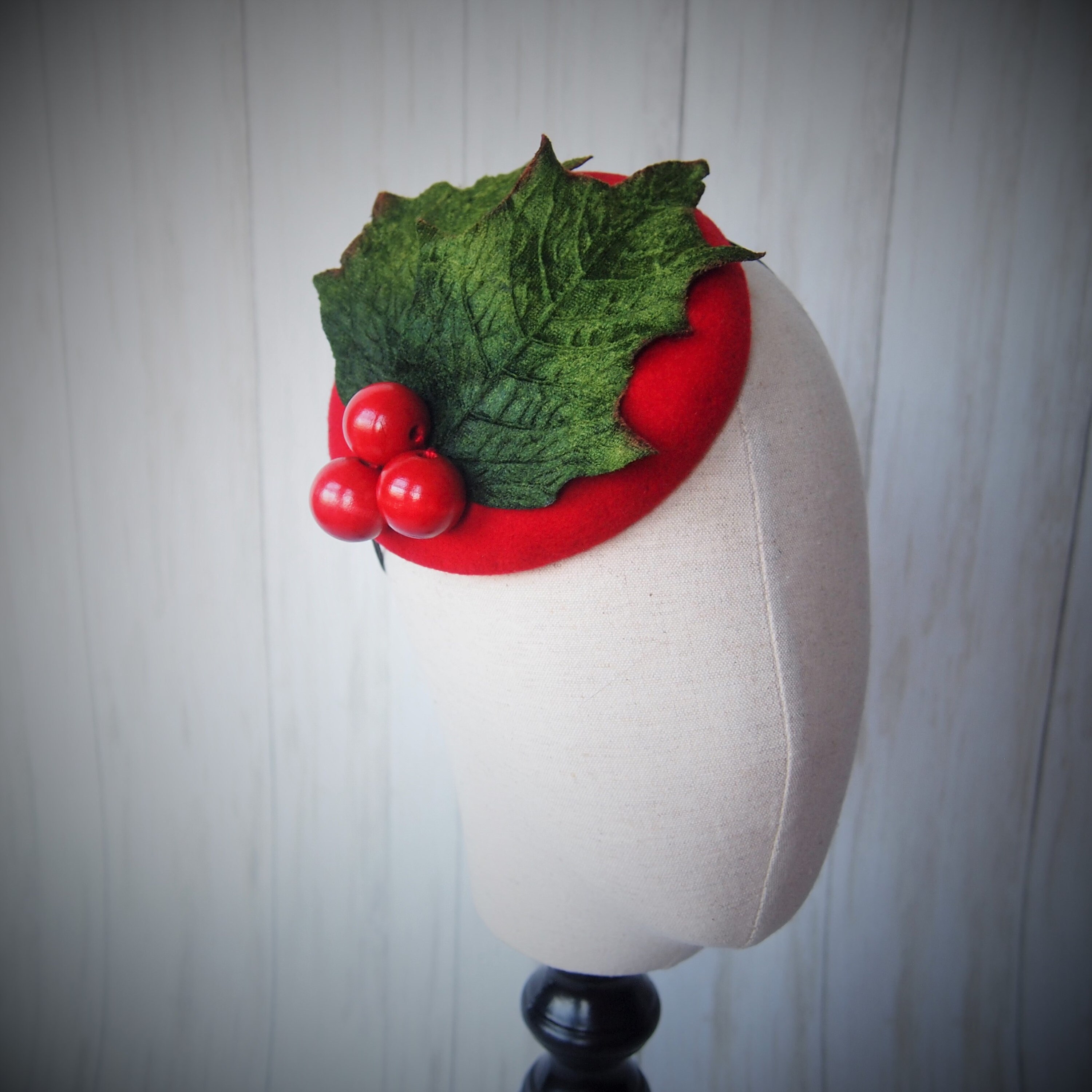 Holiday Holly Button Hat