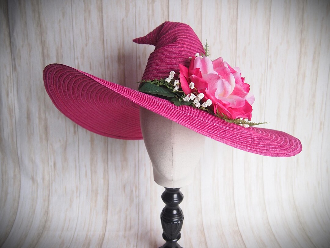 Pink Straw Witch Hat Head Size 22" - Etsy