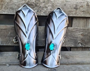 Pair of Blackened Steel Bracers Larp Armor for Medieval | Etsy
