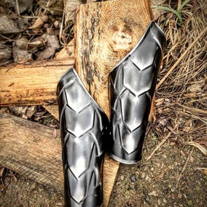 Pair of LARP Steel Bracers, Fantasy Warrior Costume, Medieval Knight ...