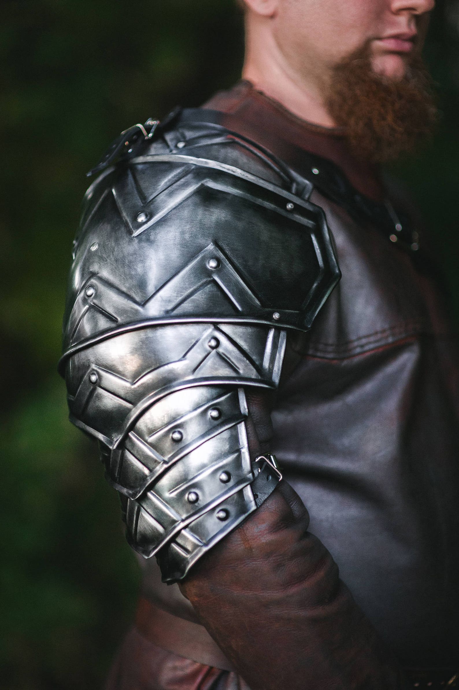 Fantasy Dwarf Shoulder Armor Pair Of Pauldrons And Metal Etsy