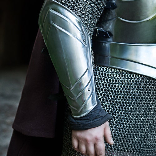 Pair of Bracers Larp Armor Larp Bracers Steel Bracers | Etsy