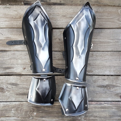 Pair of Gothic Bracers Medieval Knight Armor Blackened Steel - Etsy
