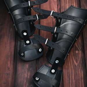 Pair of Gothic Bracers, Medieval Knight Armor, Blackened Steel Bracers ...