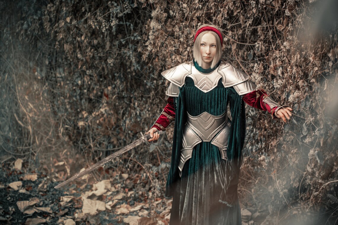 Pair of Pauldrons for Female LARP Costume Steel Fantasy | Etsy Canada