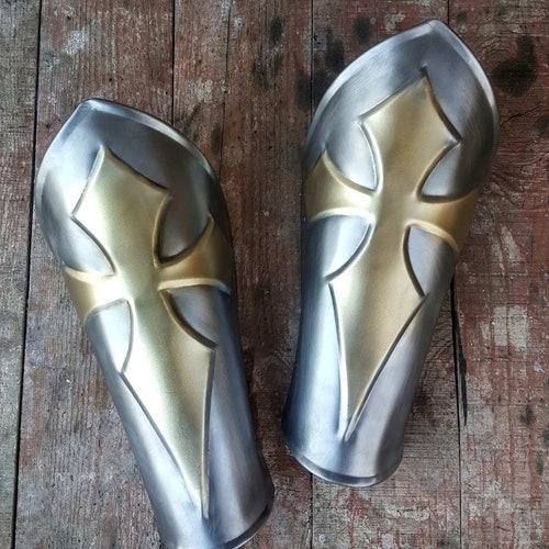 Pair of Gothic Bracers Medieval Knight Armor Blackened Steel - Etsy