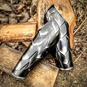Pair of LARP Steel Bracers, Fantasy Warrior Costume, Medieval Knight ...