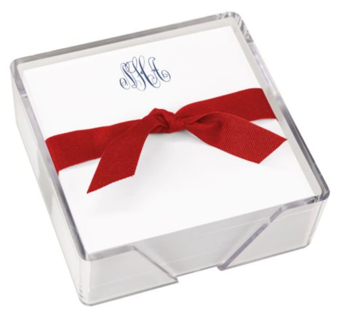 Classic Monogram Memo Square With Holder - Etsy