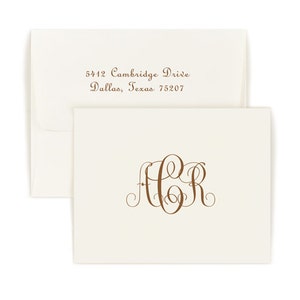 Monogram Folded Note Cards - Etsy