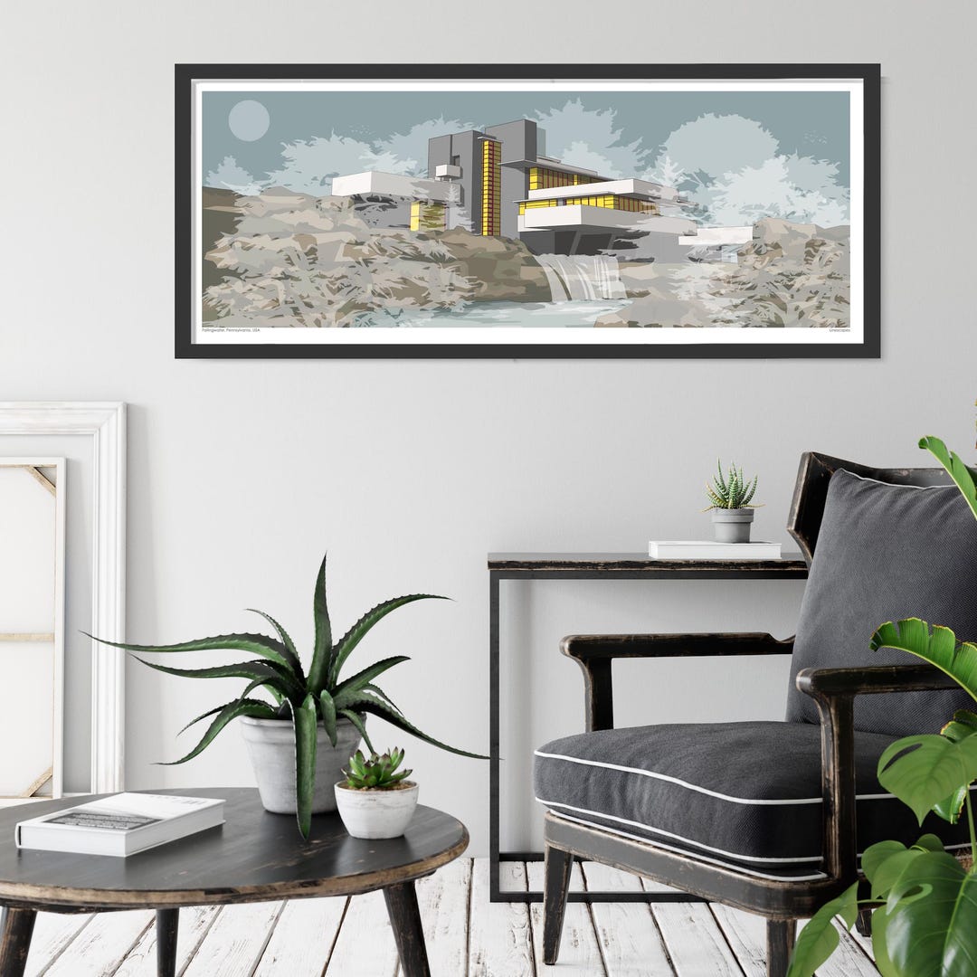 Fallingwater Limited Edition Print, Modernist Building, Gift for ...