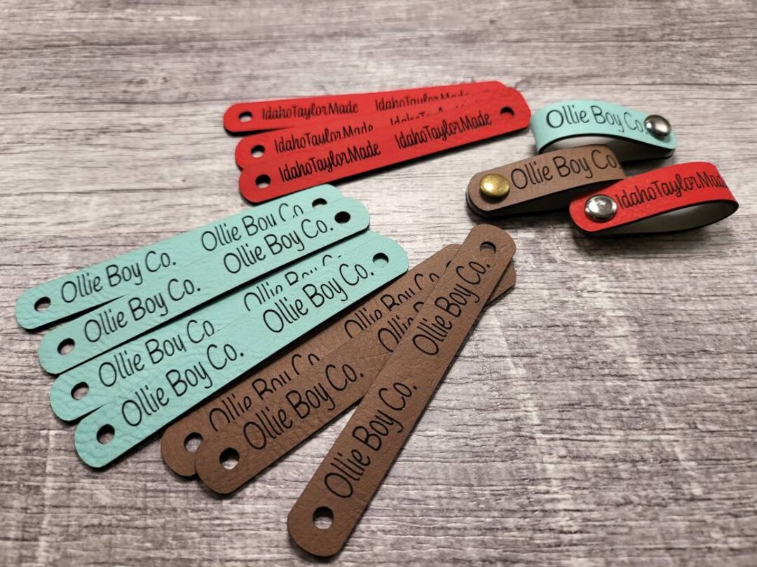 0.50" X 3.50" Custom Faux Leather for Knit or Crochet | Business Labels ...