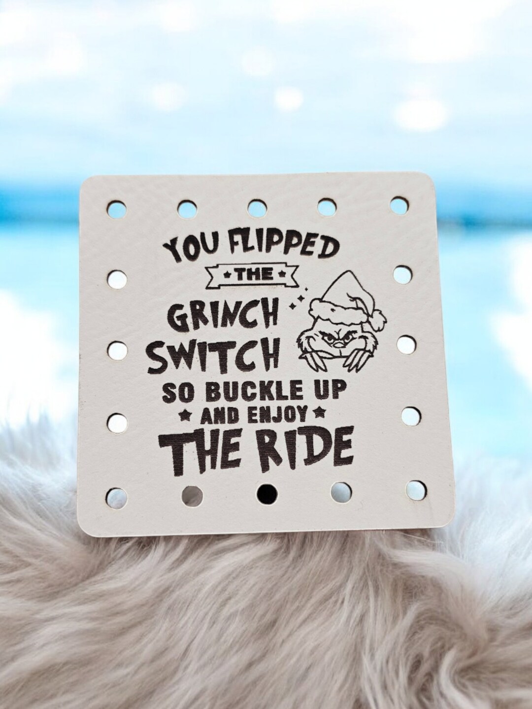 You Flipped Grinch Switch Buckle up & Enjoy the Ride PATCH! Knit Hat ...
