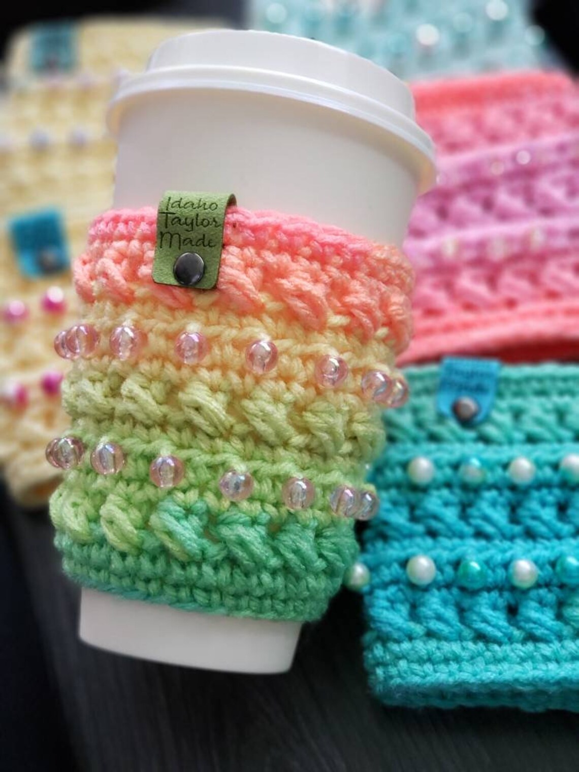 Coffee House Mug Cozy Crochet Pattern: Beaded Travel Mug (PDF Digital ...
